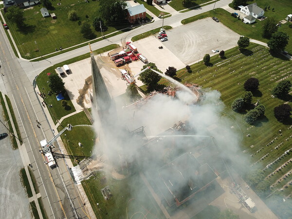 Fire at St. John the Baptist Catholic Church Photo Album | The Daily ...